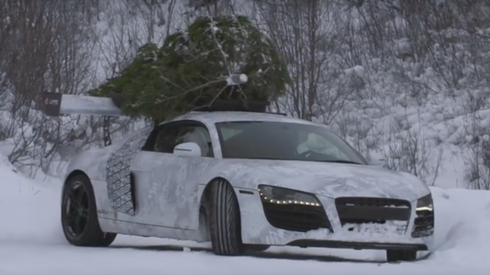 Audi R8 στον πάγο με δέντρο στη σκεπή! [video] | Drive
