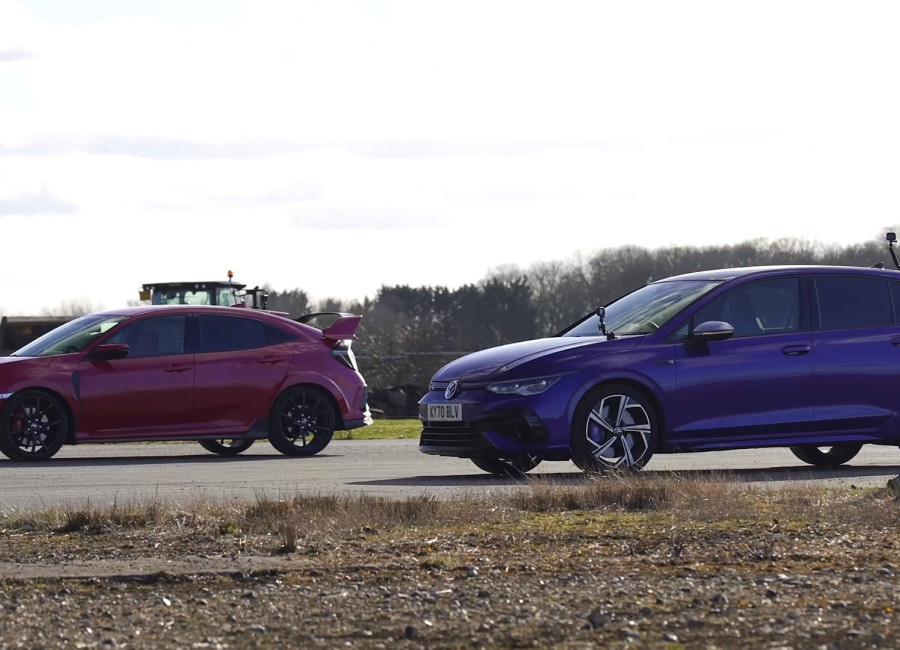 Drag Race: Volkswagen Golf R VS Honda Civic Type R [video] | Drive